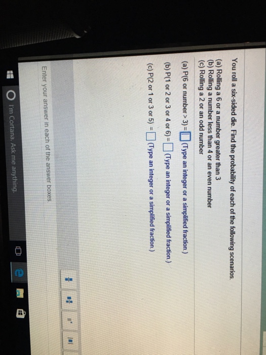 Solved You roll a six-sided die. Find the probability of | Chegg.com