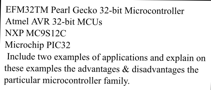 Solved EFM32TM Pearl Gecko 32-bit Microcontroller Atmel AVR | Chegg.com