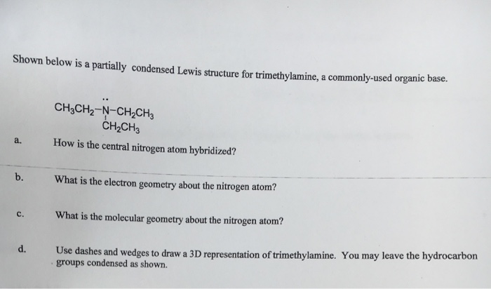 Solved Shown below is a partially condensed Lew is structure | Chegg.com