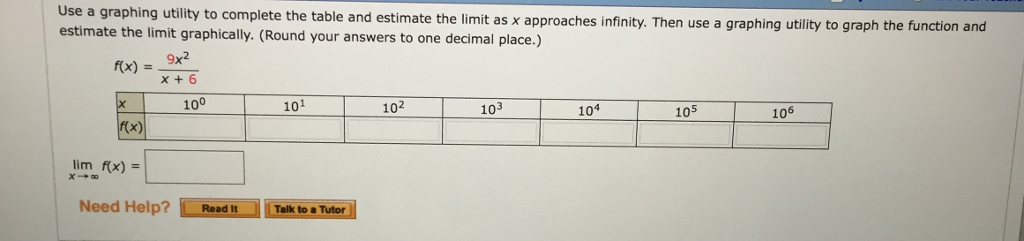 Solved Use a graphin estimate the limit graphically. (Round | Chegg.com