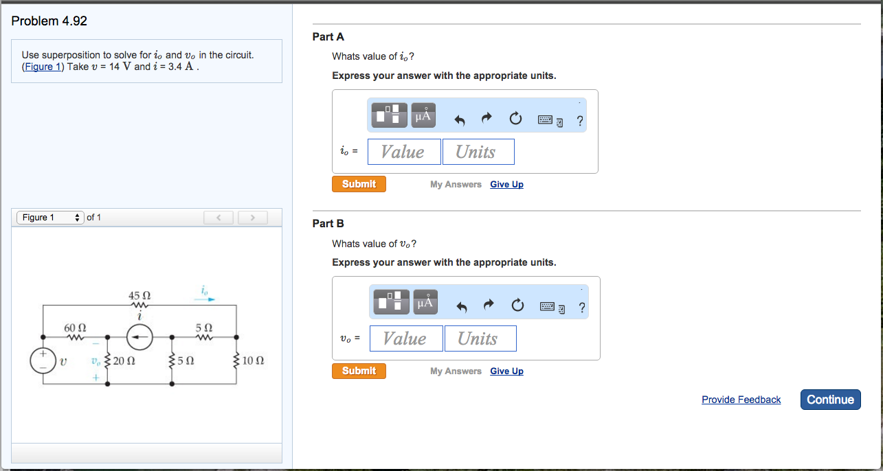 Solved Use superposition to solve for io and vo in the | Chegg.com
