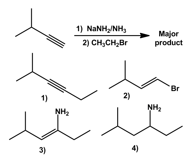 Solved 1) NaNH2/NH3 Major 2) CH3CH2Brproduct 2) 1) NH2 NH2 | Chegg.com