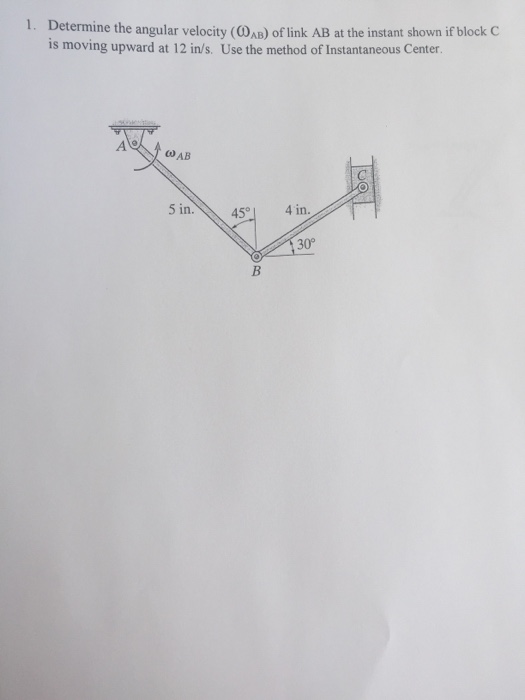Solved Determine the angular velocity (omega_AB) of link AB | Chegg.com