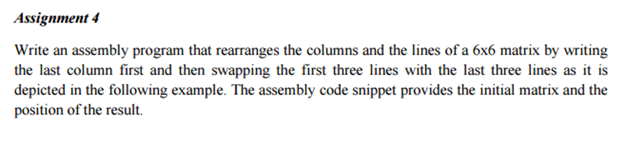 Write An Assembly Program That Rearranges The Columns