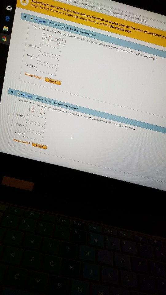 Solved -2 points SPreCalc7 5.2.044 0/6 Submissions Used Find | Chegg.com