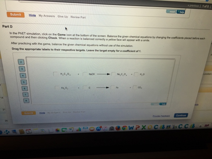 Solved nical Equations Part C In the PhET simulation click | Chegg.com