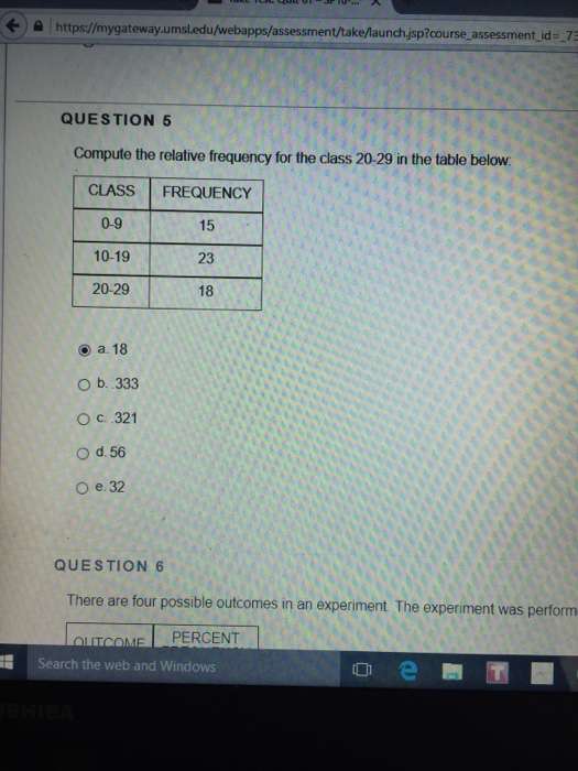 Solved Compute the relative frequency for the class 20-29 in | Chegg.com