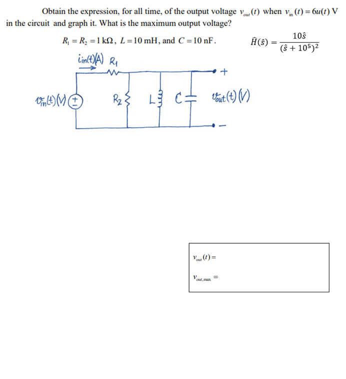 Solved obtain the expression, for all time, of the output | Chegg.com