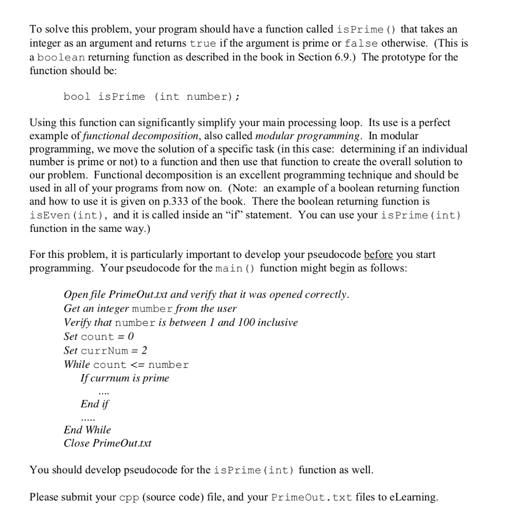 Solved Program #1 – Finding Prime Numbers This program asks | Chegg.com