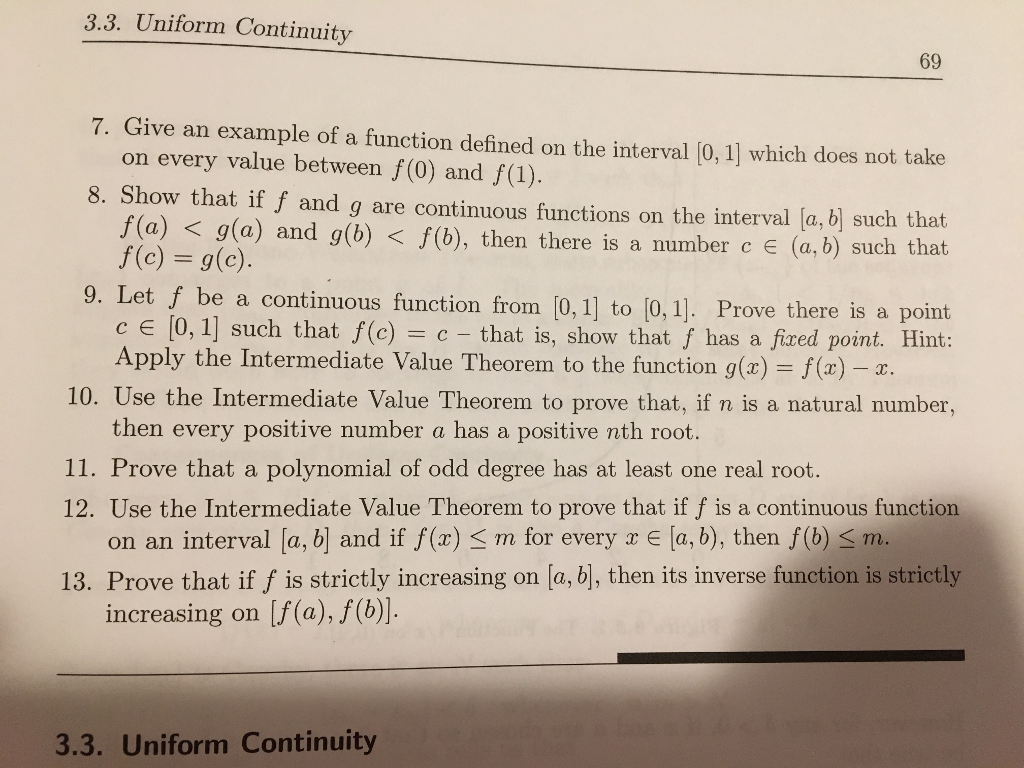 Solved Give an example of a function defined on the interval | Chegg.com