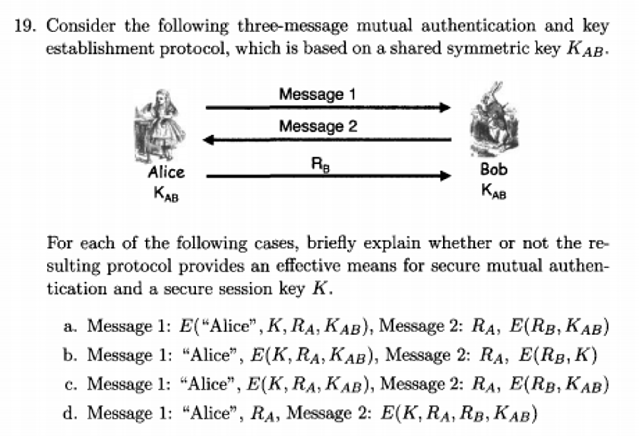 Timestamp mutual authentication protocol Textbook | Chegg.com