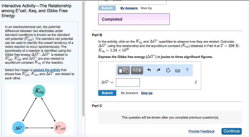 Solved Interactive Activity-The Relationship among E°cell, | Chegg.com