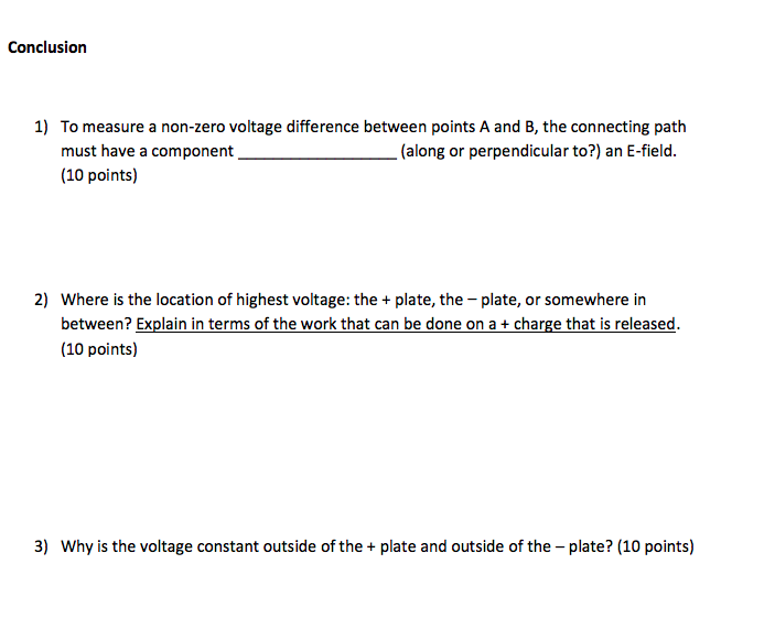 Solved Conclusion 1) To measure a non-zero voltage | Chegg.com