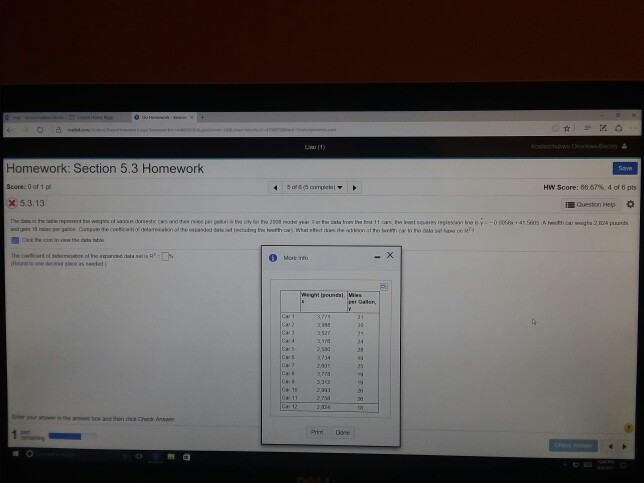 5 3 Homework Homework Section Score 0 Of 1 P X