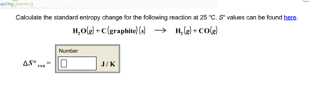 Solved Calculate the standard entropy change for the | Chegg.com