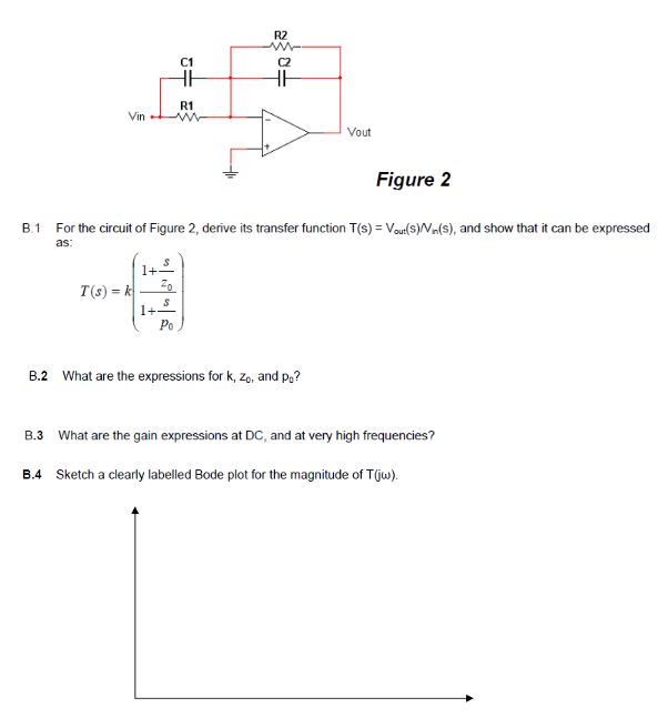 Solved R2 C1 C2 R1 Vout Figure 2 B.1 For the circuit of | Chegg.com
