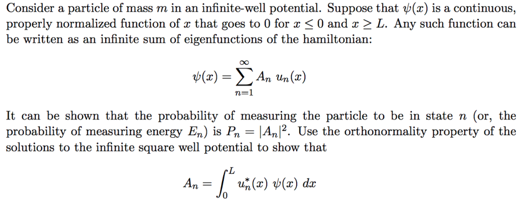 Solved Consider a particle of mass m in an infinite-well | Chegg.com