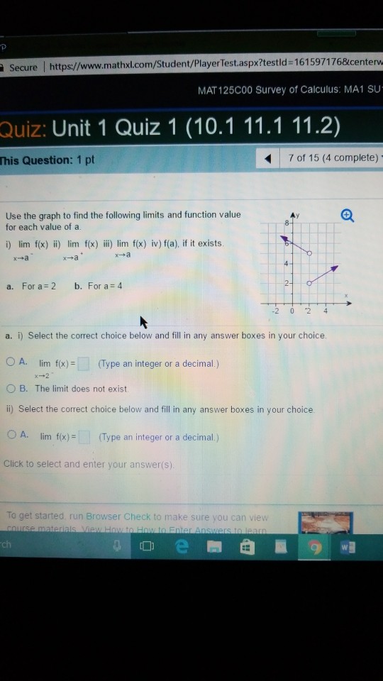 Solved Use the graph to find the following limits and | Chegg.com