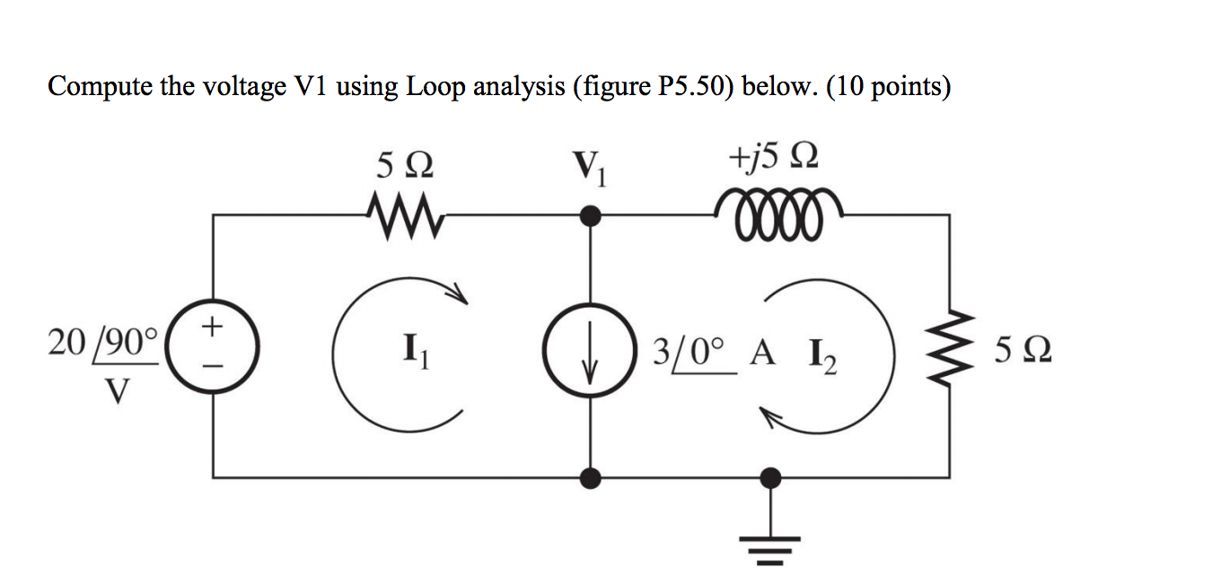 Solved Compute the voltage V1 using Loop analysis (figure | Chegg.com