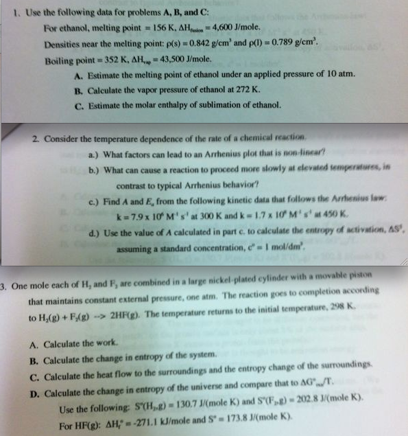 Solved Use the following data for problems A, B, and C: For | Chegg.com
