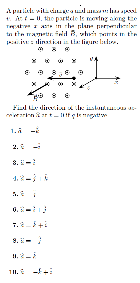 Solved A particle with charge q arid mass m has speed | Chegg.com