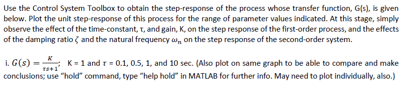 Solved Use the Control System Toolbox to obtain the | Chegg.com