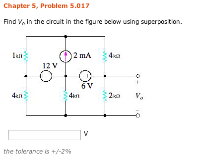 Solved Find Vo in the circuit in the figure below | Chegg.com