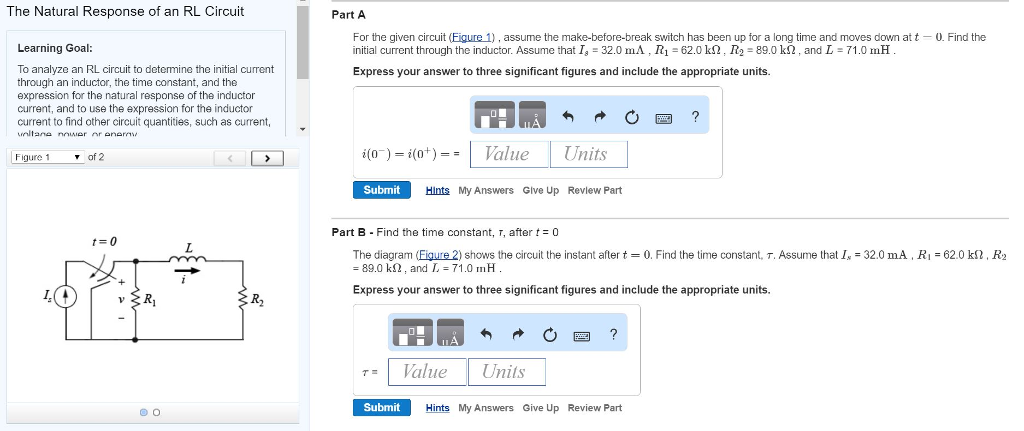 Solved The Natural Response of an RL Circuit Learning Goal: | Chegg.com
