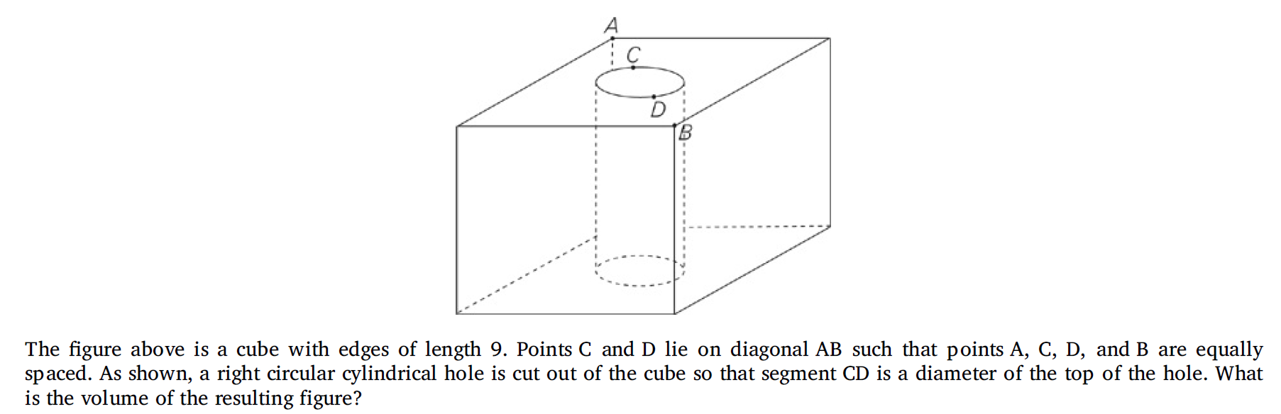 Solved The figure above is a cube with edges of length 9. | Chegg.com