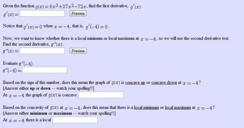 Solved Given the function g(x) = 6x3 + 27x2-72x, find the | Chegg.com
