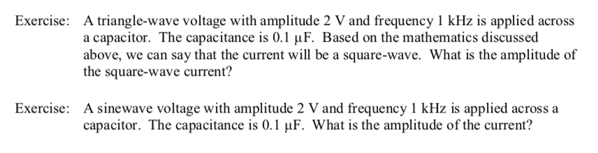 Solved Exercise: A triangle-wave voltage with amplitude 2 V | Chegg.com