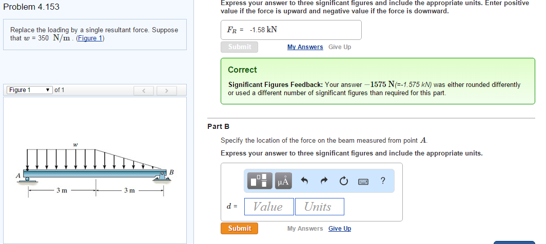 Replace the loading by a single resultant force. | Chegg.com
