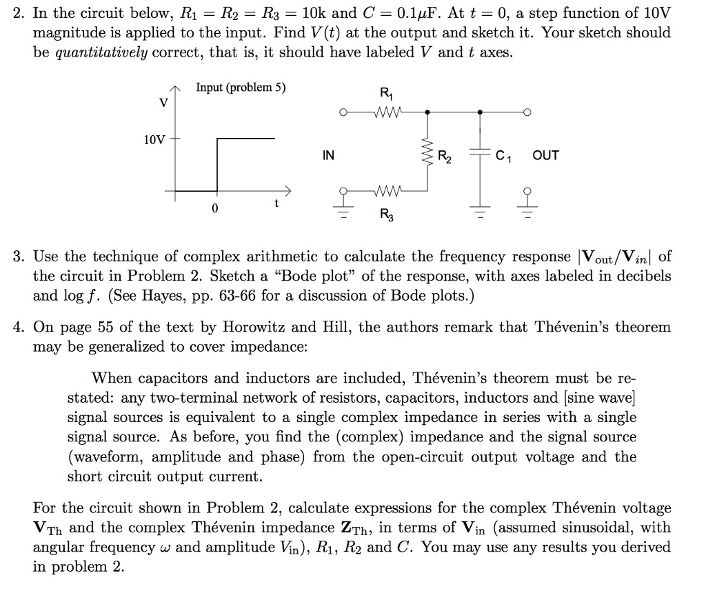 Solved 2. In the circuit below. R1-R2-R3 = 10k and C = | Chegg.com