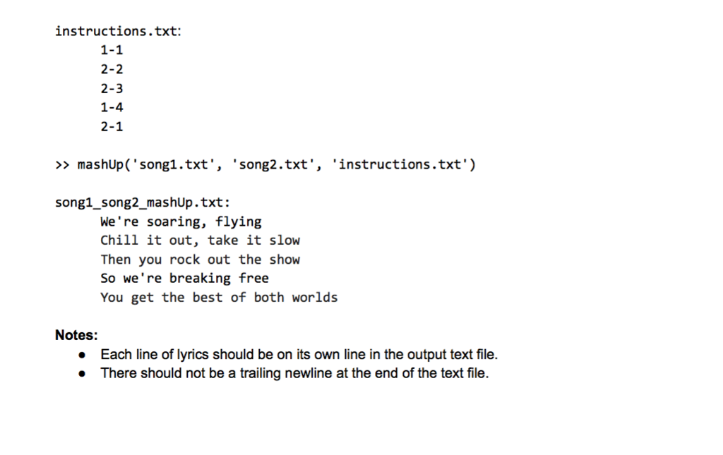 Solved Homework 08 -Low Level VO Function Name: mashUp | Chegg.com Solved Homework 08 -Low Level VO Function Name: mashUp | Chegg.com