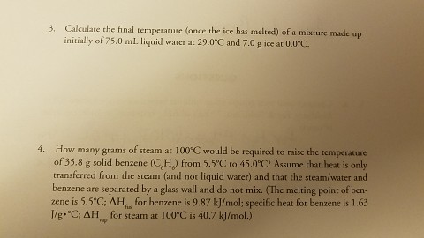 Solved Calculate the final temperature (once the ice has | Chegg.com