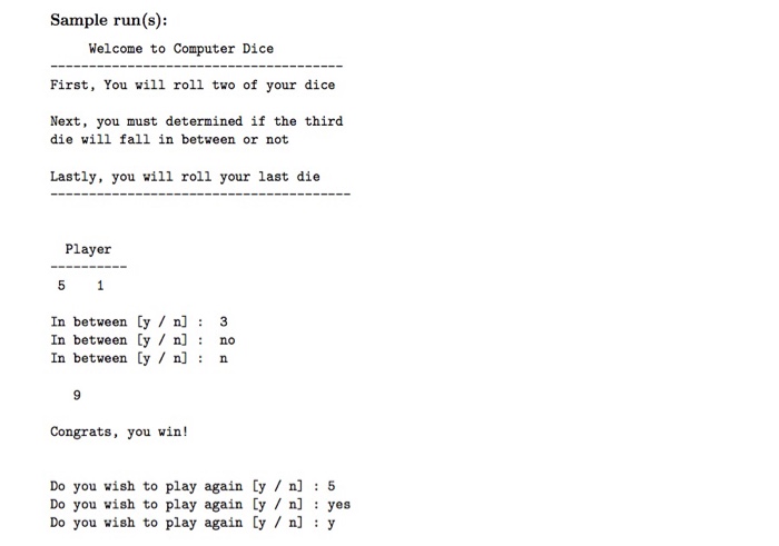 Program Specification: Write a program that allows a | Chegg.com