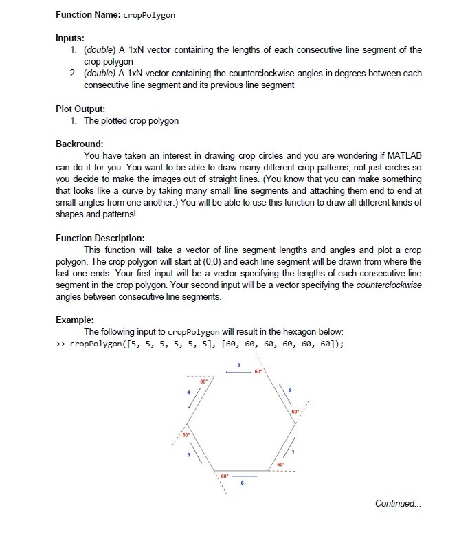 Function Name Croppolygon Inputs 1 Double A 1xn