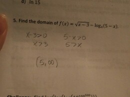 Solved Find the domain of f(x) = square root x - 3 - log_4(5 | Chegg.com