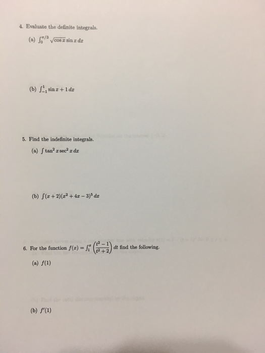 Solved Evaluate the definite integrals. integral_0^pi/3 | Chegg.com