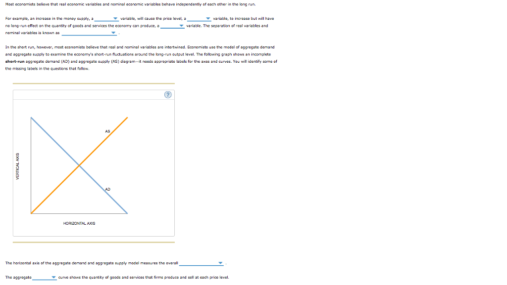 Solved Most Economists Believe That Real Economic Variables 