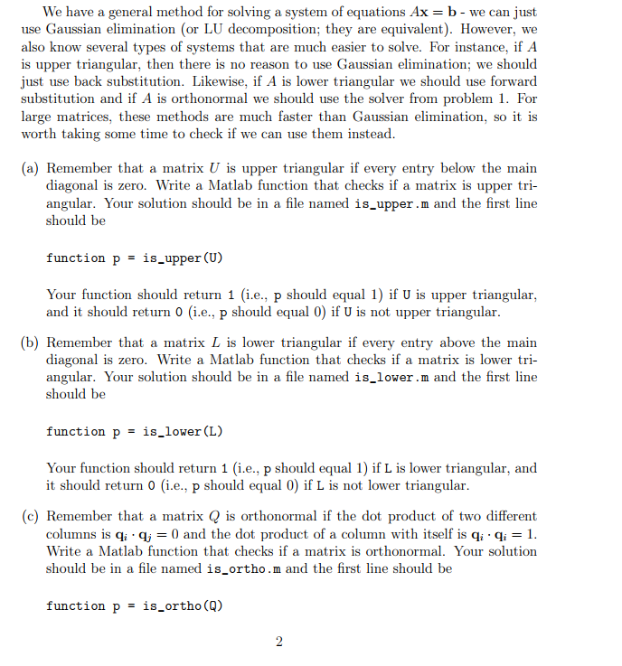 We have a general method for solving a system of | Chegg.com