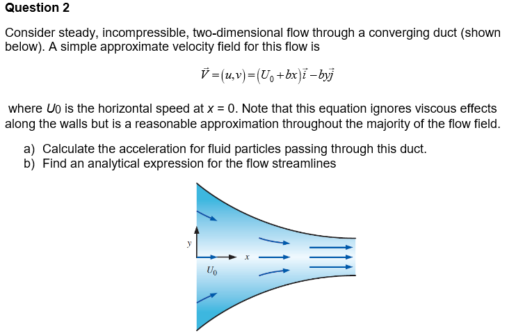 Solved Question 2 Consider steady, incompressible, | Chegg.com Solved Question 2 Consider steady, incompressible, | Chegg.com