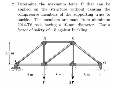Solved 2. Determine the maximum force P that can be applied | Chegg.com
