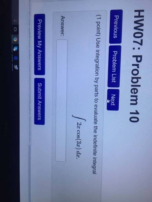 Solved Use integration by parts to evaluate the indefinite | Chegg.com
