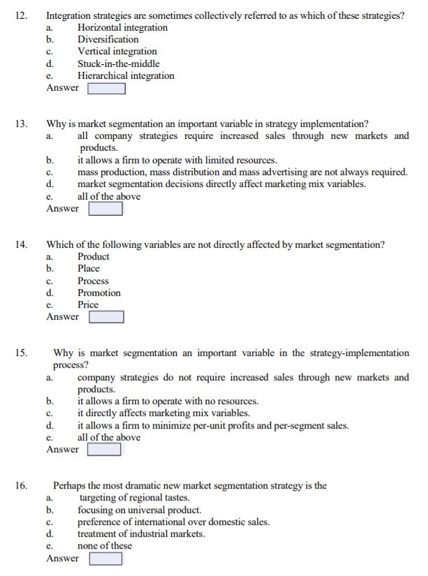 Solved STRATEGIC INTEGRATION Long-term objectives are needed | Chegg.com