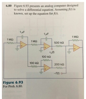 Solved Figure 6.93 presents an analog computer designed to | Chegg.com