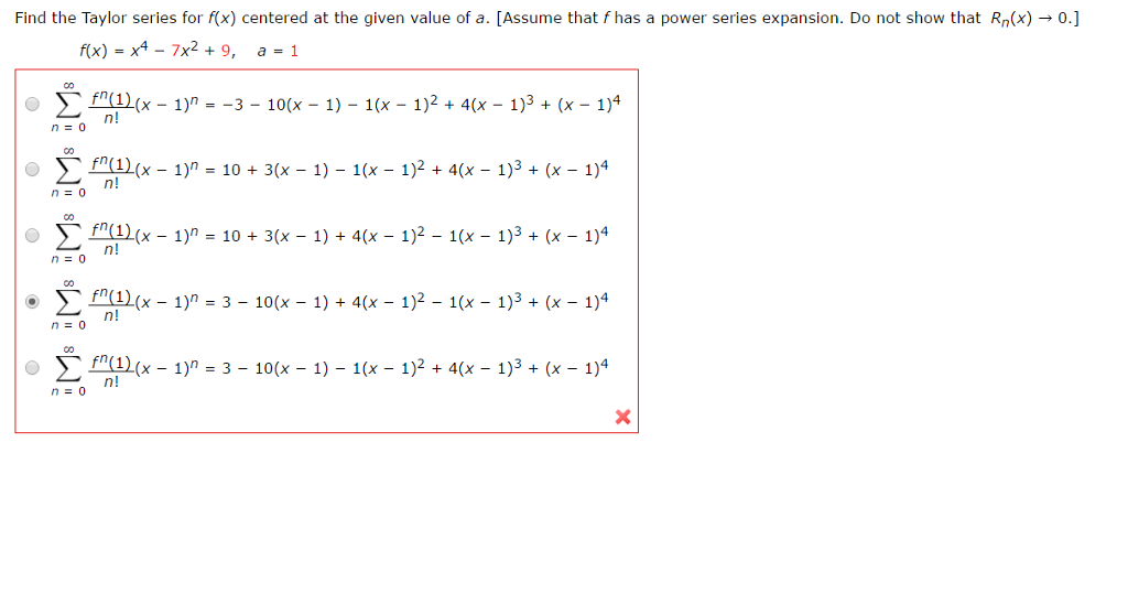 Solved Find The Taylor Series For F x Centered At The Given Chegg