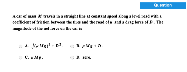 Solved A car of mass M travels in a straight line at | Chegg.com