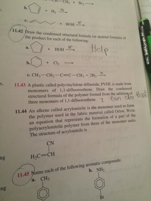 Solved Draw the condensed structural formula (or skeletal | Chegg.com