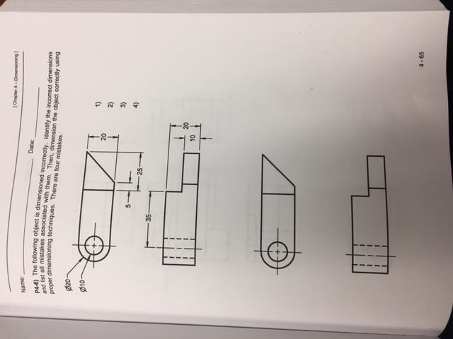 Solved The following object is dimensioned incorrectly. | Chegg.com
